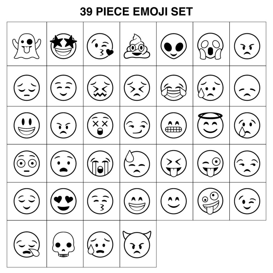 39-Piece Emoji Brass Stamp Set | Leather Stamp Maker