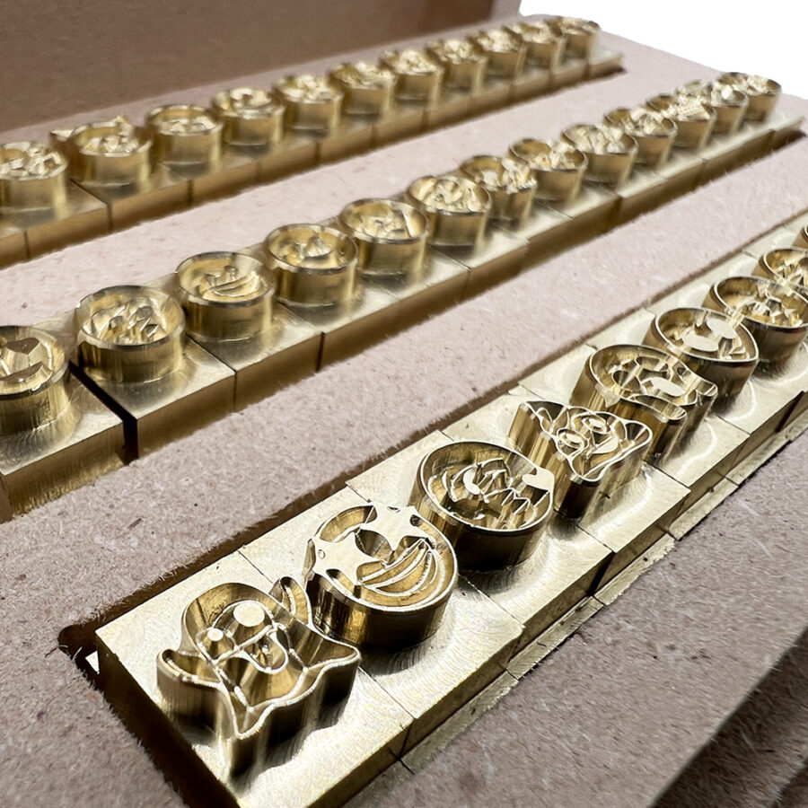 39-Piece Emoji Brass Stamp Set | Leather Stamp Maker